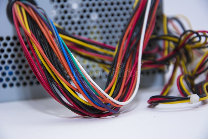 Multicolored Computer Cable on White Background Stock Image - Image of ...