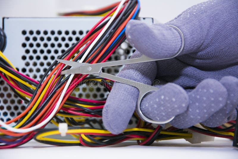 Multicolored Computer Cable on White Background Stock Photo - Image of ...