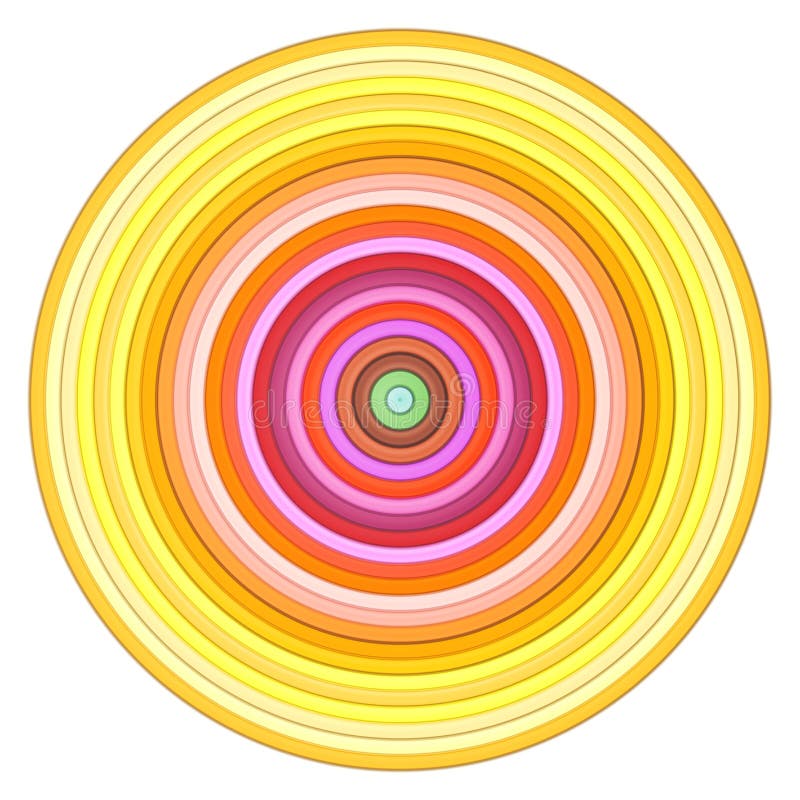 Multicolored Concentric Circles, Vibrant Colors Stock Illustration ...