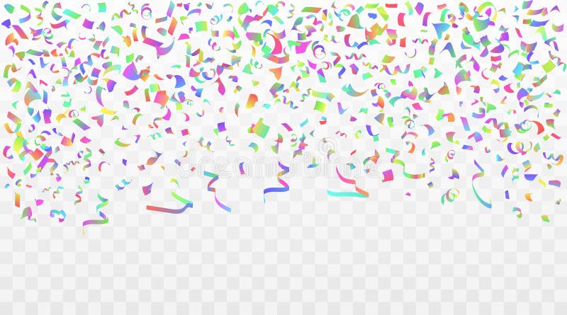 Multicolored Confetti, Streamers and Tinsel on a Transparent Background ...