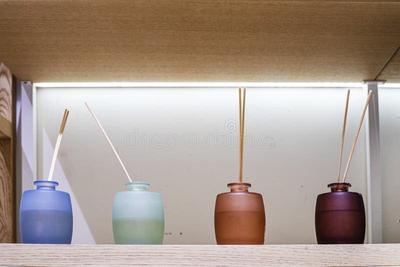 Multicolored Containers with Sticks with Different Aromas and Smells ...