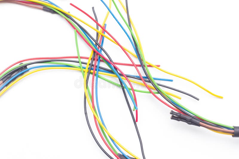 Multicolored Copper Cables for Electricity Transmission Stock Photo ...