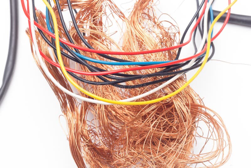 Multicolored Copper Cables for Electricity Transmission Stock Image ...