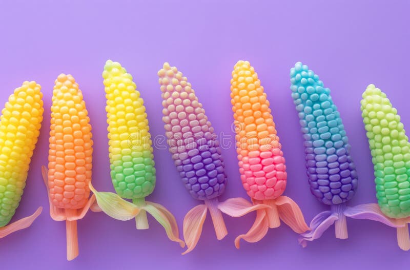 Multicolored Corn Cobs Lineup Stock Photo - Image of vibrant, rainbow ...