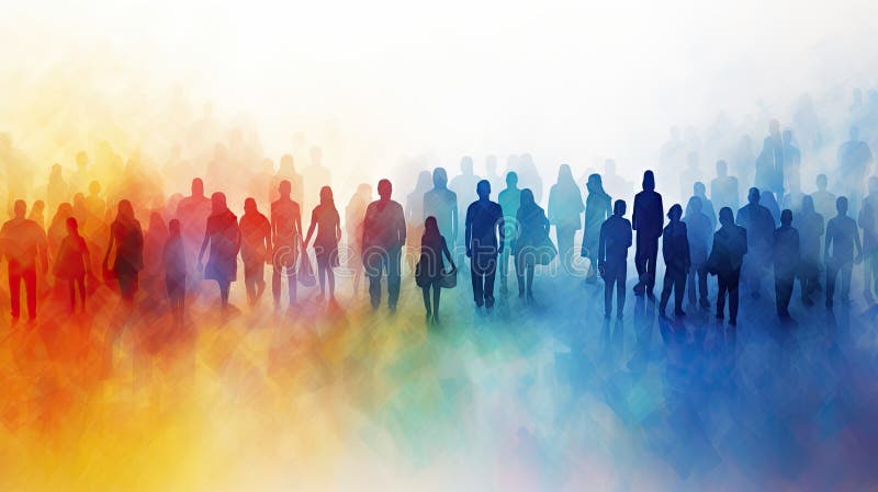 Multicolored crowd stock illustration. Illustration of business - 299581623