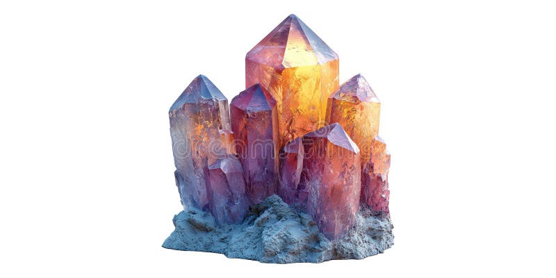 Multicolored Crystal Cluster Transparent Background Stock Photos - Free ...