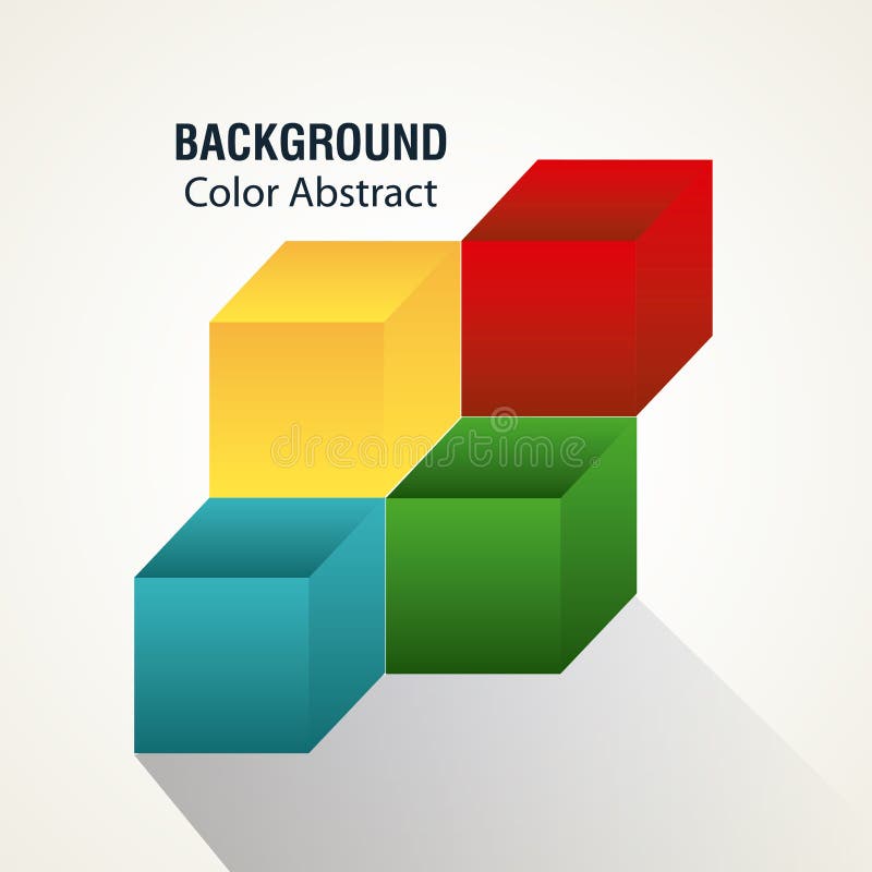 Multicolored Cubes with Cube Shapes, Vector Illustration Stock Vector ...