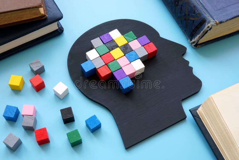 Multicolored Cubes in the Form of a Brain As a Symbol Creative Mind ...