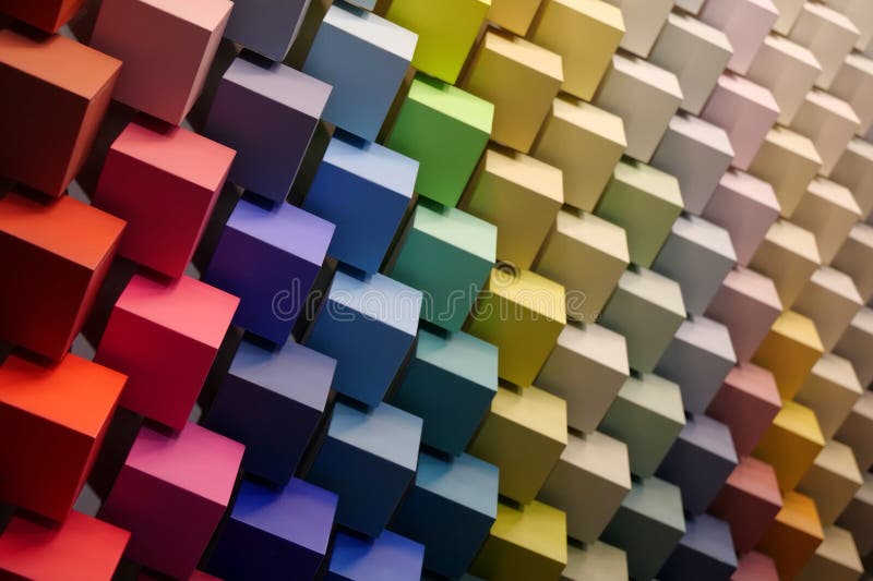 Multicolored Cubes. Palette of Colors and Shades, Range of Colours ...