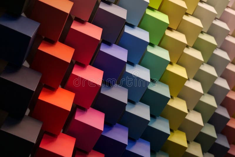 Multicolored Cubes. Palette of Colors and Shades, Range of Colours ...