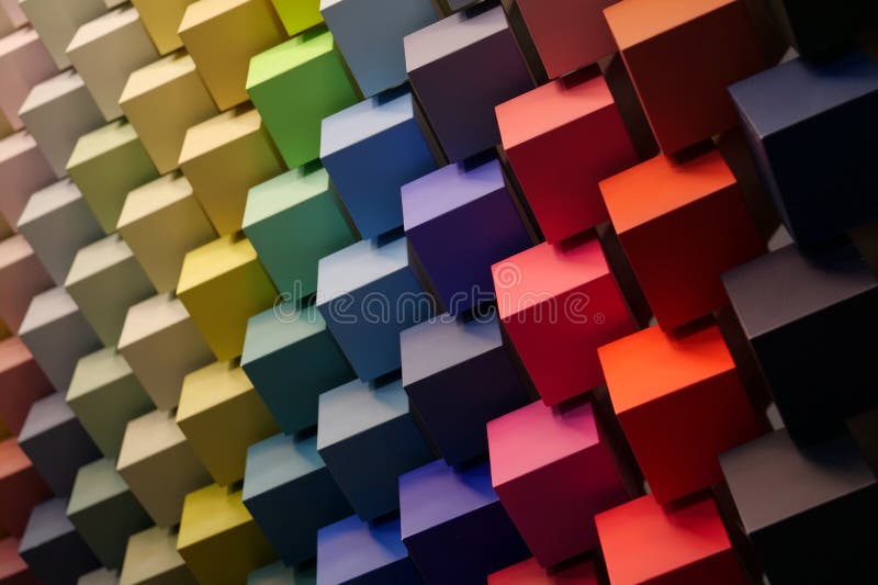 Multicolored Cubes. Palette of Colors and Shades, Range of Colours ...