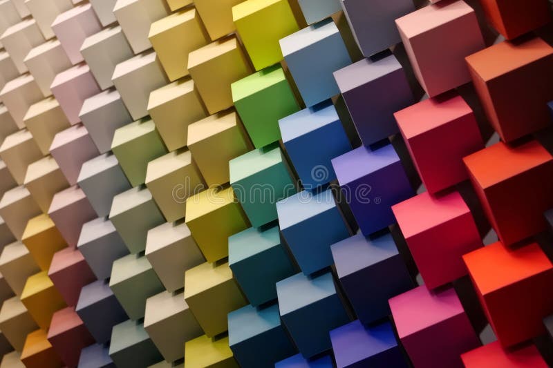 Multicolored Cubes. Palette of Colors and Shades, Range of Colours ...