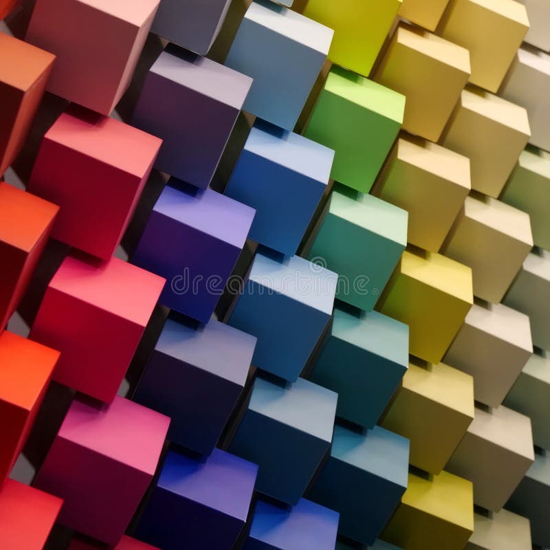 Multicolored Cubes. Palette of Colors and Shades, Range of Colours ...