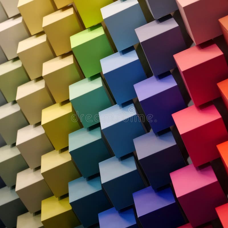 Multicolored Cubes. Palette of Colors and Shades, Range of Colours ...