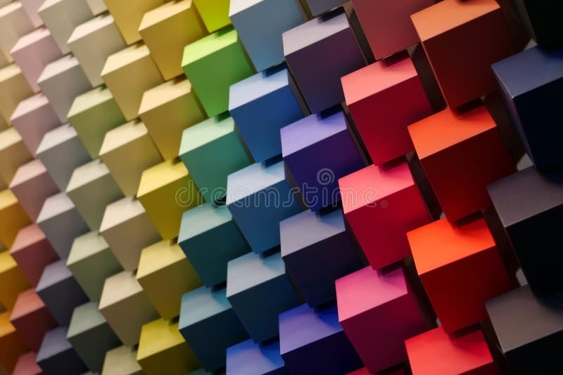 Multicolored Cubes. Palette of Colors and Shades, Range of Colours ...