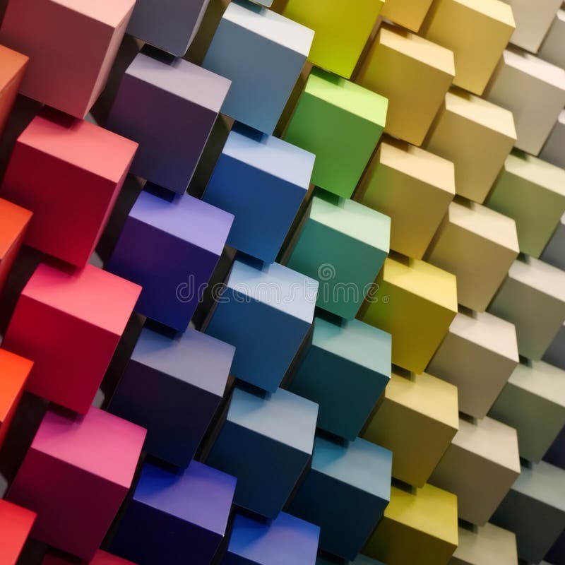 Multicolored Cubes. Palette of Colors and Shades, Range of Colours ...