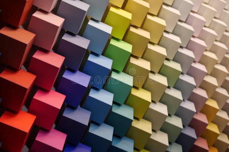 Multicolored Cubes. Palette of Colors and Shades, Range of Colours ...