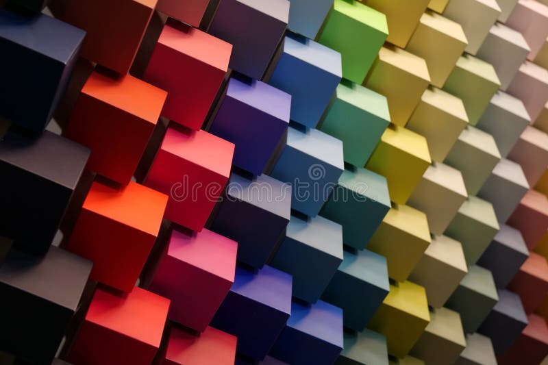 Multicolored Cubes. Palette of Colors and Shades, Range of Colours ...