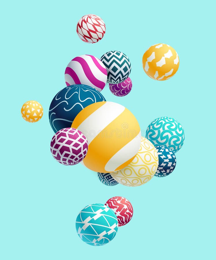 Multicolored 3D Decorative Balls. Stock Vector - Illustration of ...