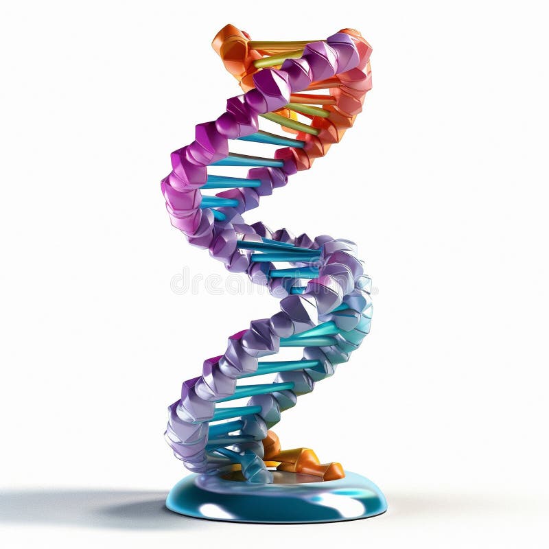 Multicolored 3d Dna Structure on a White Background Stock Illustration ...