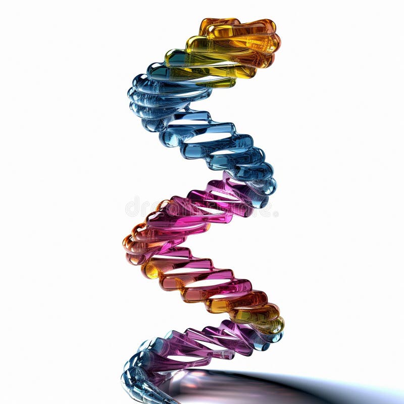 Multicolored 3d Dna Structure on a White Background Stock Illustration ...