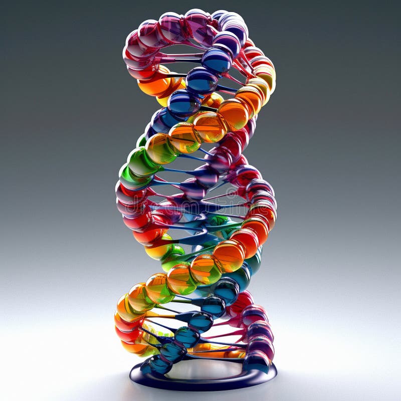 Multicolored 3d Dna Structure on a White Background Stock Illustration ...