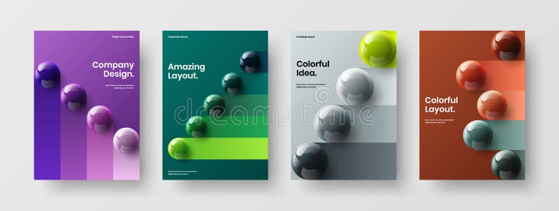 Multicolored 3D Orbs Corporate Brochure Template Composition ...
