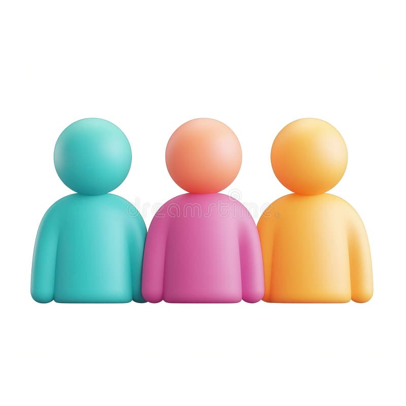 Multicolored 3d User Together Clustering Icons Logo, Symbolizing ...