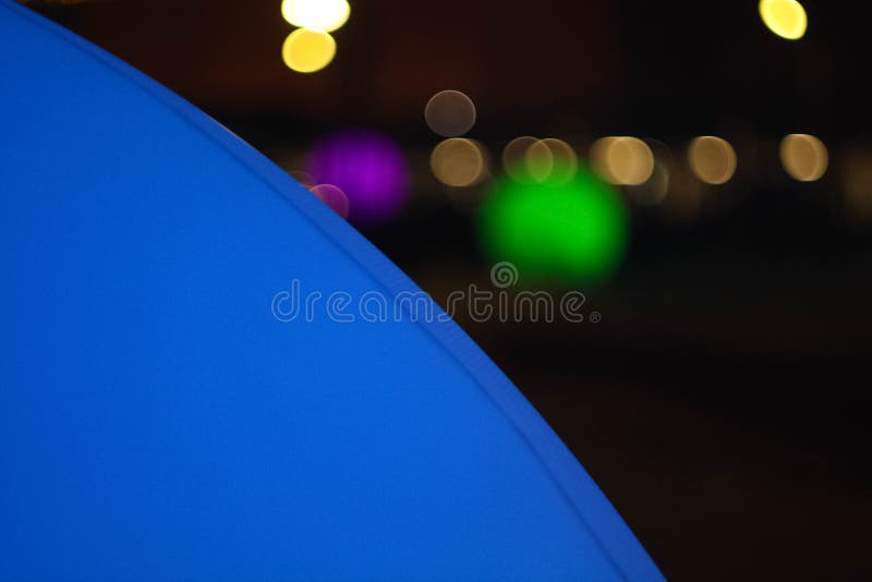 Multicolored Decorative Balls in the Park at Night Stock Photo - Image ...