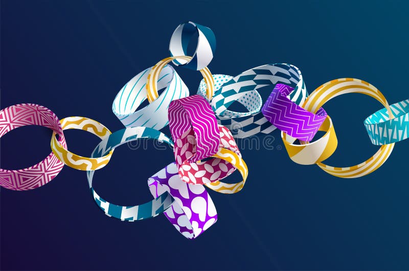 Multicolored Decorative Chain on Dark Background Stock Vector ...