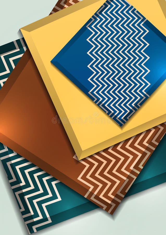 Multicolored Decorative 3D Squares on a Light Background. Template for ...