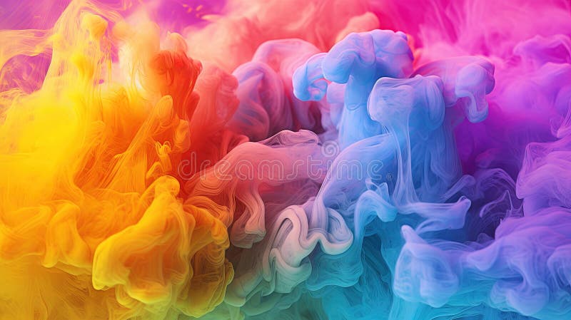 Multicolored Dense Liquid Smoky Abstract Background Generative AI Stock ...