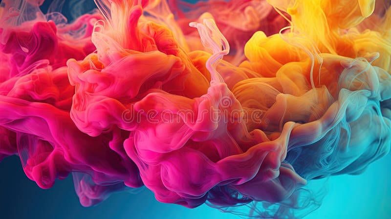 Multicolored Dense Liquid Smoky Abstract Background Generative AI Stock ...
