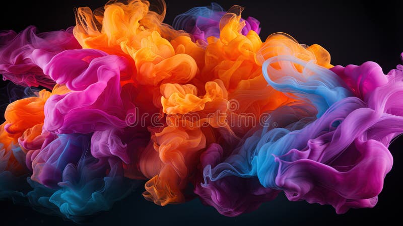 Multicolored Dense Liquid Smoky Abstract Background Generative AI Image ...