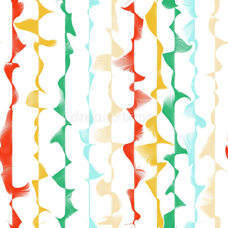 Multicolored Distorted Vertical Lines in a White Background. Seamless ...