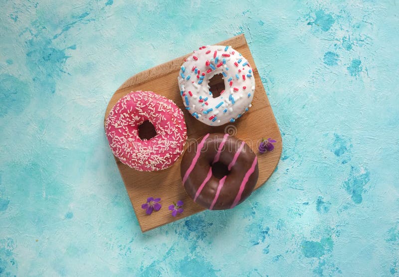 Donut Sweets and Turkish Sweets on a Black Table with Copy Space Stock ...