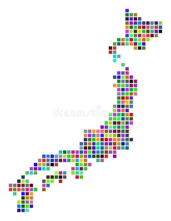 Pixel Japan Map Abstractions Stock Vector - Illustration of land ...