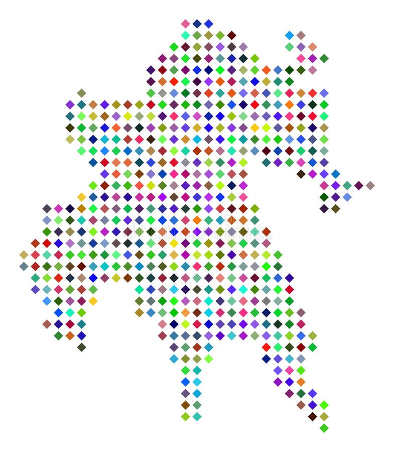 Multicolored Dot Peloponnese Peninsula Map Stock Vector - Illustration ...