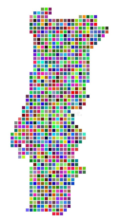 Pixelated Portugal Map stock vector. Illustration of geographic - 122245271