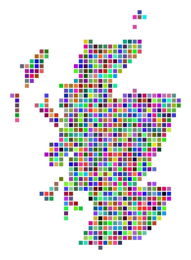 Multicolored Dot Scotland Map Stock Vector - Illustration of britain ...