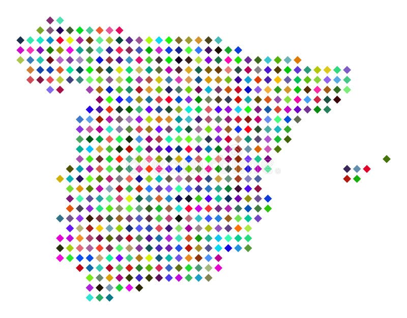 Multicolored Dot Spain Map stock vector. Illustration of organized ...