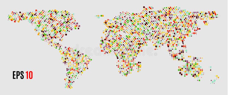 Multicolored Dots World Map. Easy Colors Change. Abstract World Map ... Multicolored Dots World Map. Easy Colors Change. Abstract World Map ...