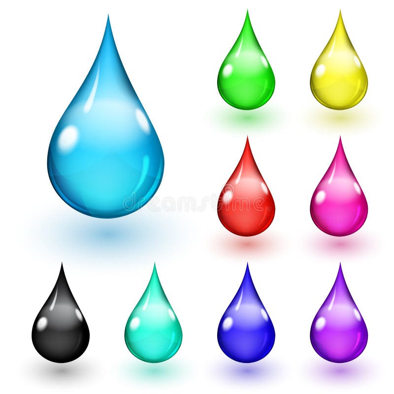 CMYK color droplets stock illustration. Illustration of reflect - 9103035