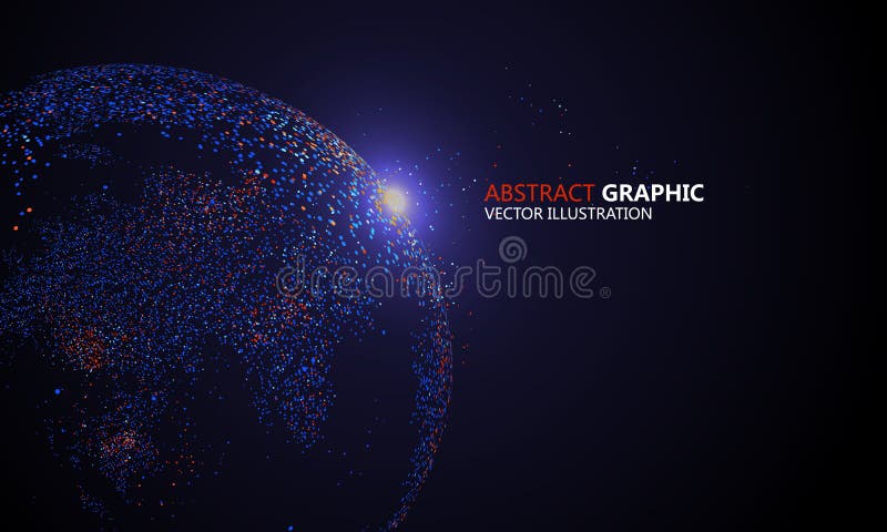 Multicolored Earth Composed of Colorful Particles, Vector Illustration ...