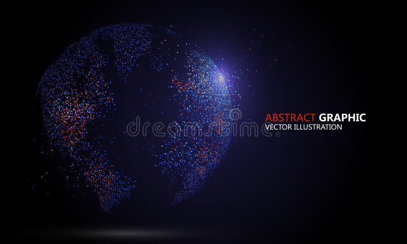 Multicolored Earth Composed of Colorful Particles, Vector Illustration ...