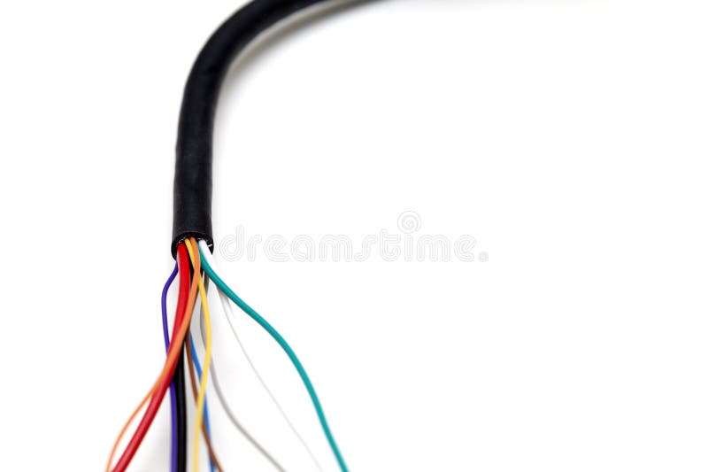 Electric Cable on White Background Stock Photo - Image of brown, cable ...