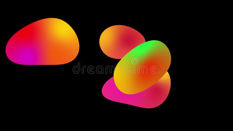 Multicolored Ellipses on Black Background. Morphing Shapes Gradient ...