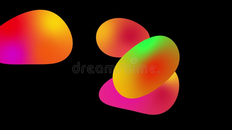 Multicolored Ellipses on Black Background. Morphing Shapes Gradient ...