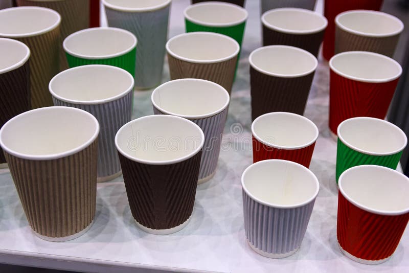 Multicolored Empty Disposable Cups are Stock Image - Image of group ...