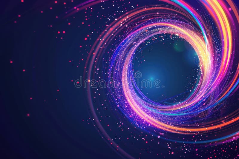 Multicolored Energy Flow Circular Shape Background . Stock Illustration ...
